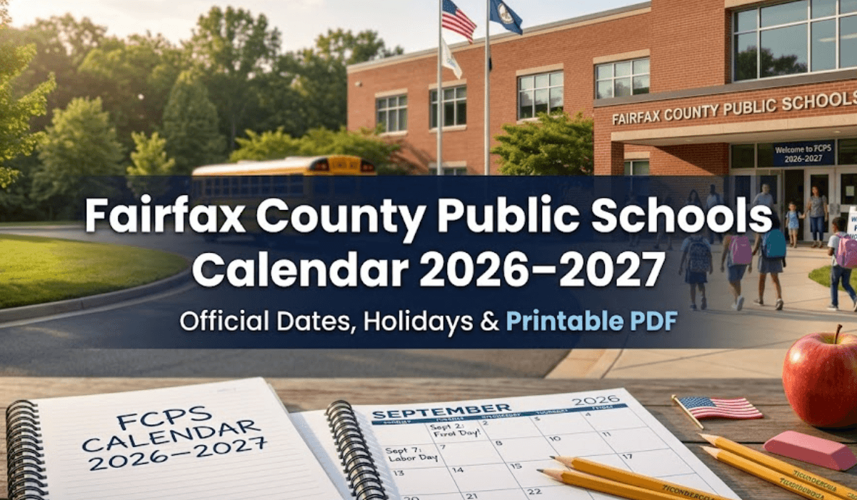 Fairfax County Public Schools Calendar 2026-2027 Printable PDF