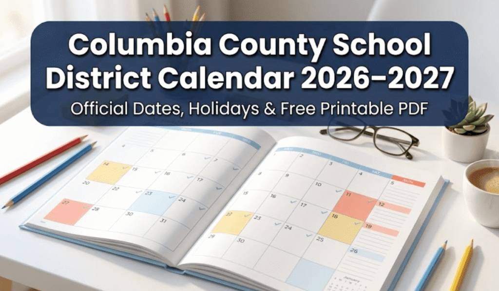 Columbia County School District Calendar 2026-2027 Printable PDF
